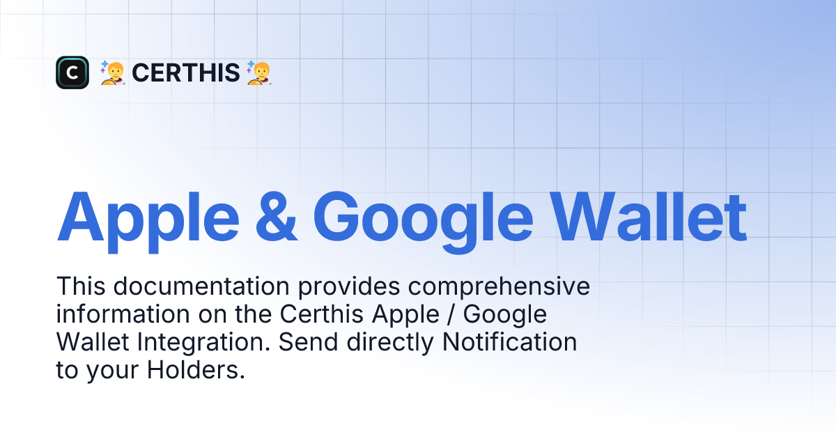 Apple & Google Wallet | 🧑‍🚀 CERTHIS 🧑‍🚀